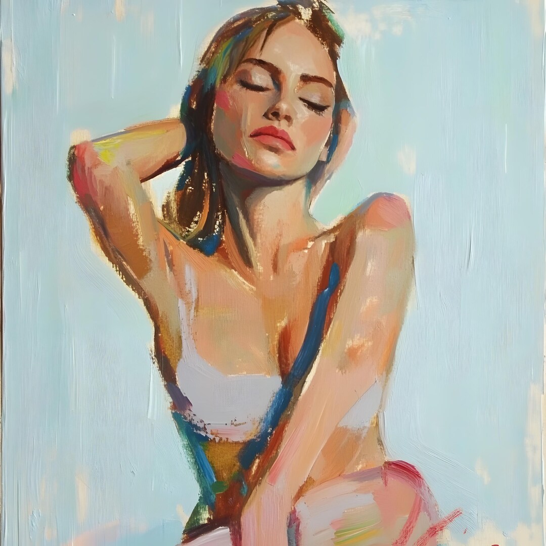 Woman Poster, Girl Poster, Woman Art, Female Abstract, Painting, Women Painting, Girl Wall Art ...