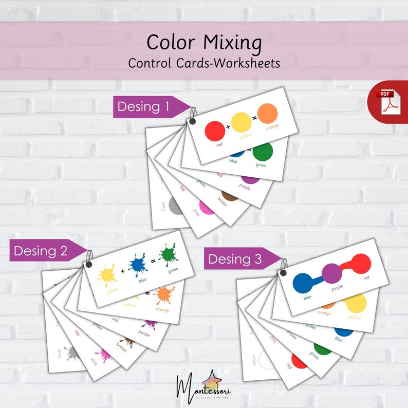 COLOR MIXING Activity for Kids-montessori Inspired Worksheets-primary ...