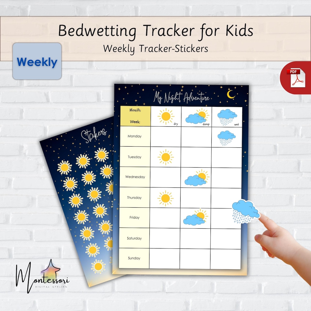 Bedwetting Tracker-bedwetting Chart-printable Dry Night Chart-printable ...