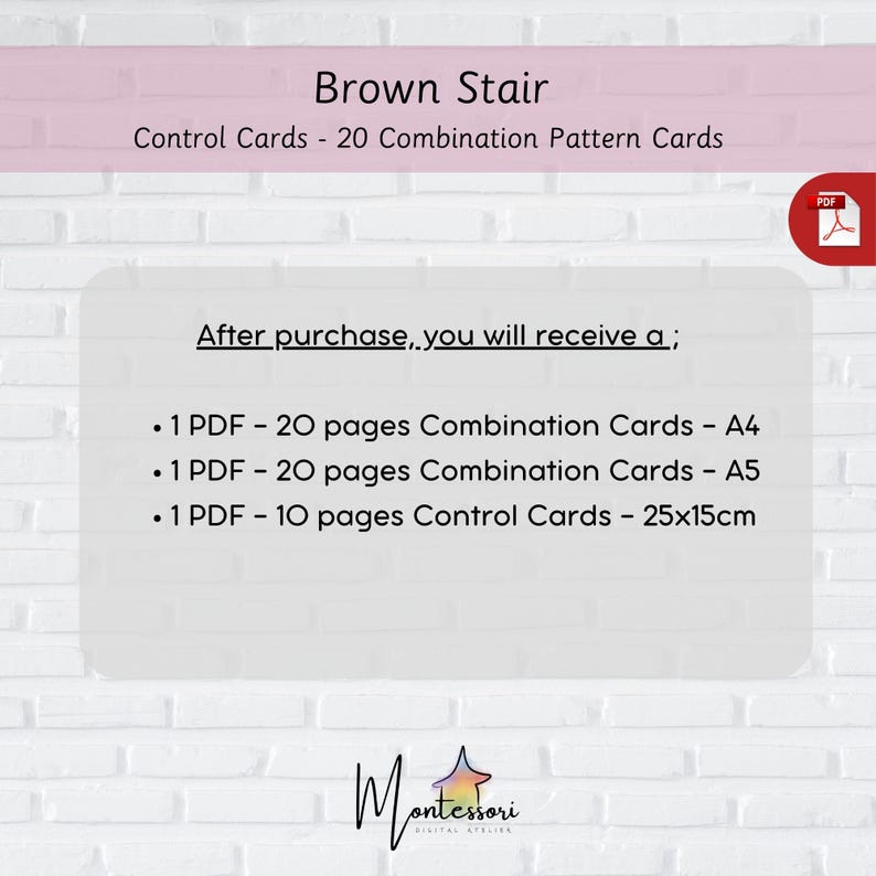 Montessori Brown Stair Printable-montessori Brown Stair Digital ...