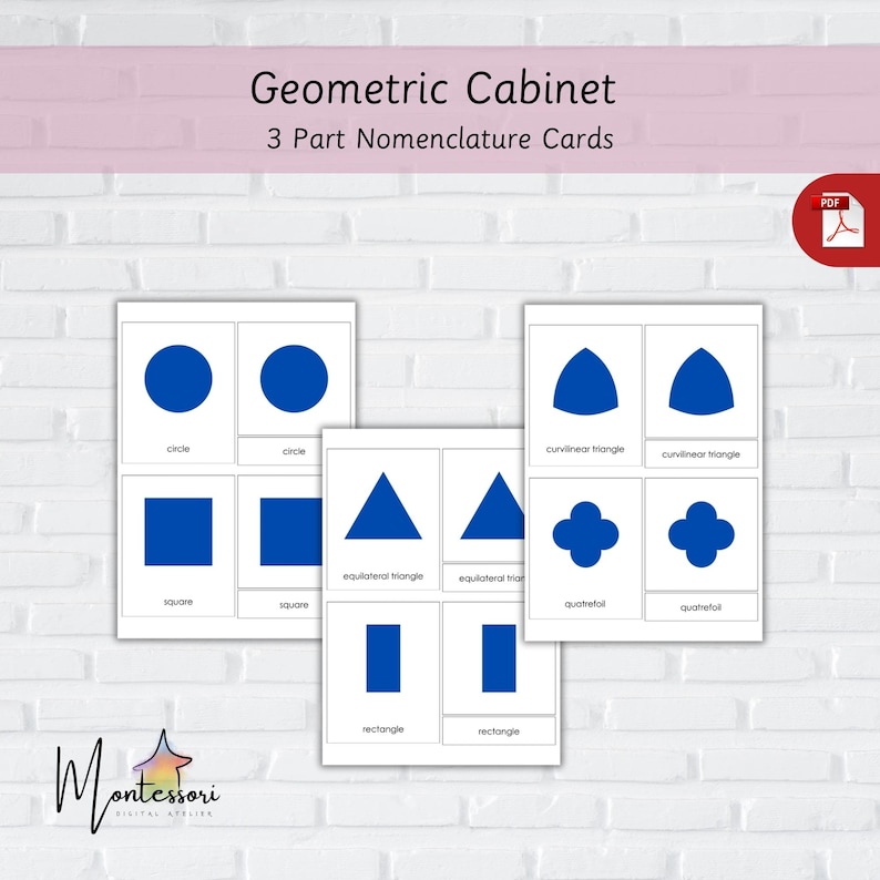 Montessori Geometric Cabinet 3-part Cards-printable Geometric Cabinet ...