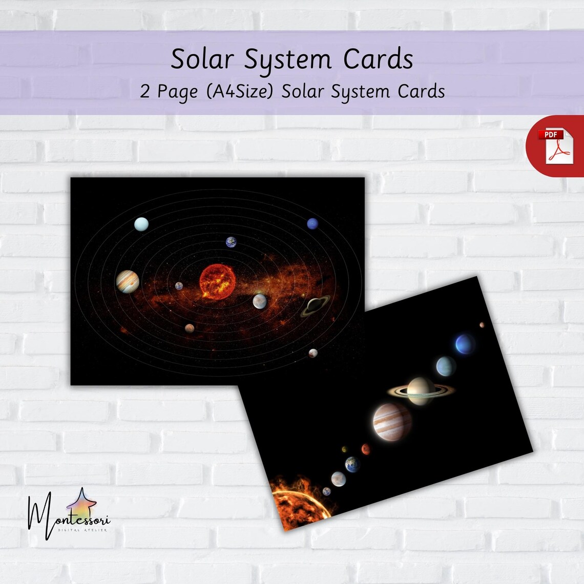 Montessori Solar System 3-part Cards-printable Solar System Cards ...