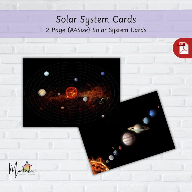 Montessori Solar System 3-part Cards-printable Solar System Cards ...