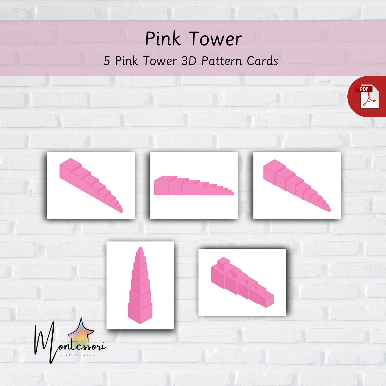 Montessori Pink Tower–printable Montessori Pink Tower–digital PDF ...