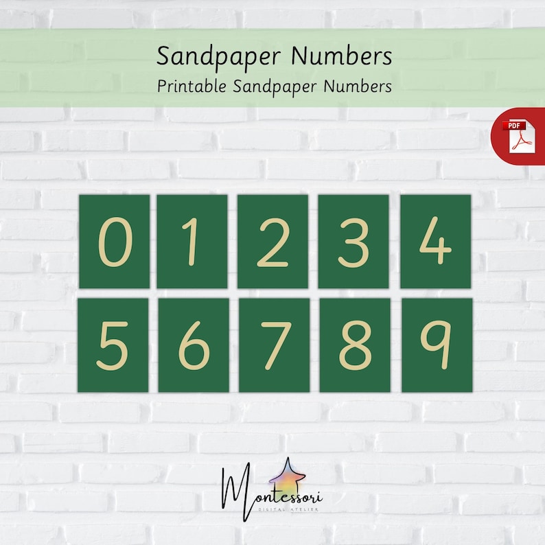 Montessori Sandpaper Numbers-montessori Printable Sandpaper Numbers ...