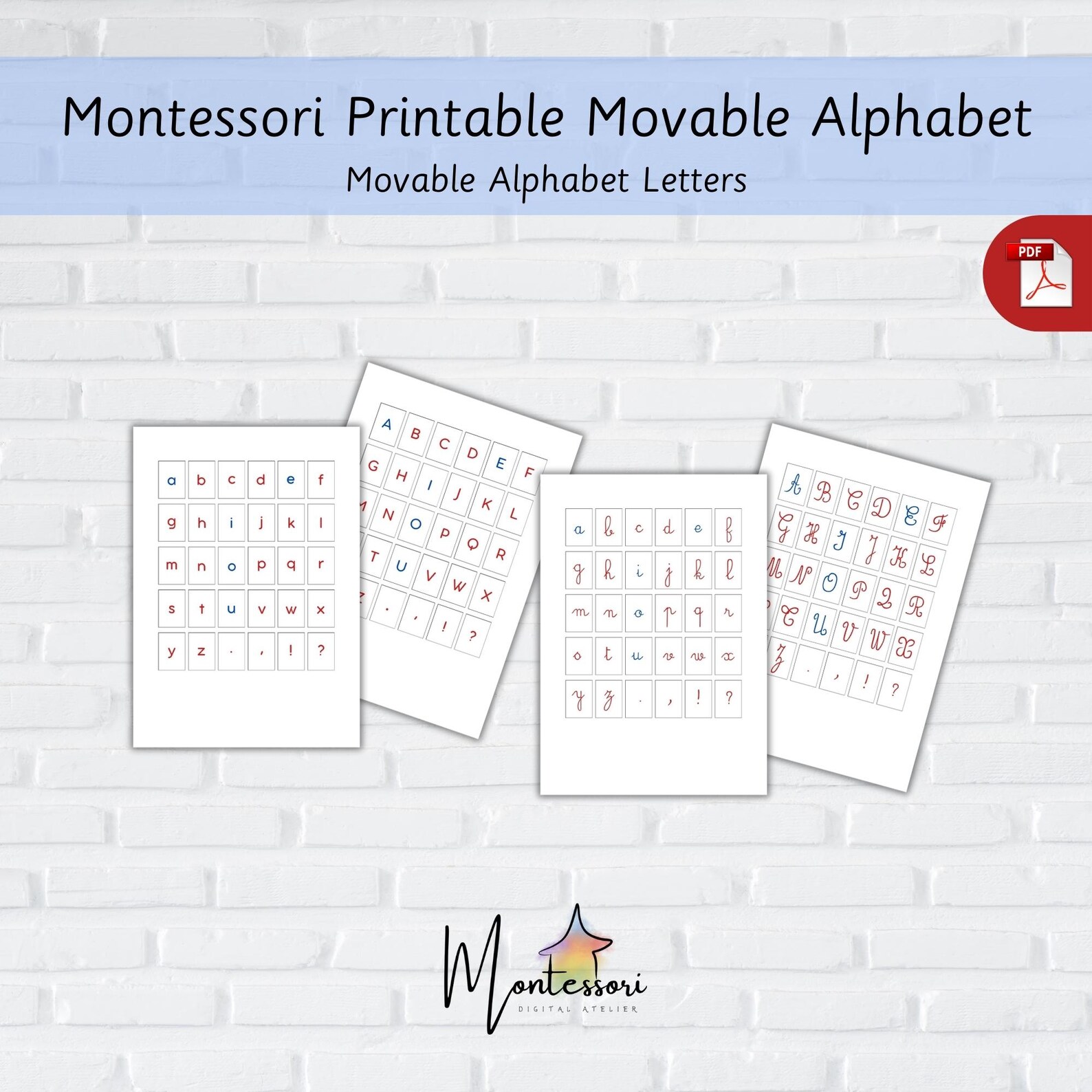 Montessori Printable Movable Alphabet-montessori Movable Alphabet ...