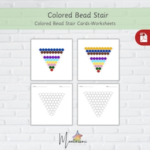 Montessori Colored Bead Stair-printable Colored Bead Stair-short Bead ...