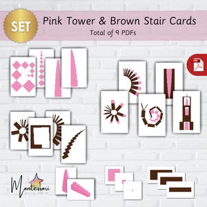 Montessori Printable Pink Tower and Brown Stair Cards Set-pink Tower ...