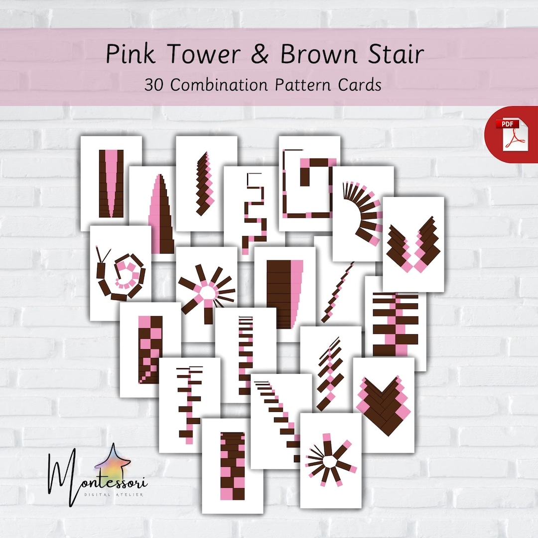 Montessori Pink Tower and Brown Stair Printable-printable Pink Tower ...