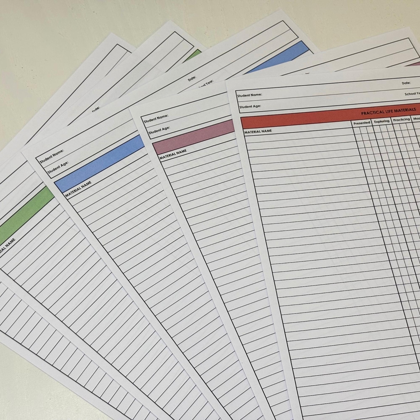 Montessori Record Keeping Tracker-montessori Curriculum Checklist ...