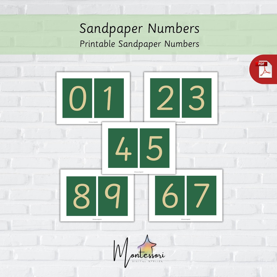 Montessori Sandpaper Numbers-montessori Printable Sandpaper Numbers ...