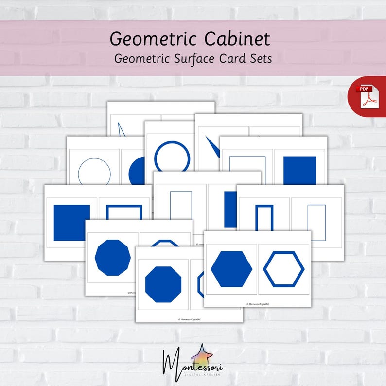 Montessori Geometric Cabinet Materials Set-printable Geometric Surface ...