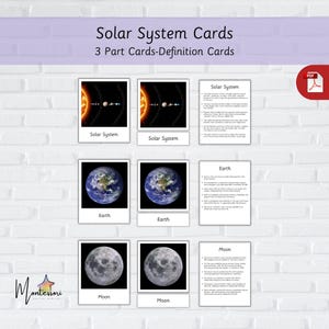 Montessori Solar System 3-part Cards-printable Solar System Cards ...
