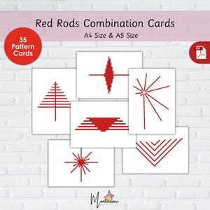 RED RODS Combination Cards- Montessori Red Rods Combination Cards-35 ...