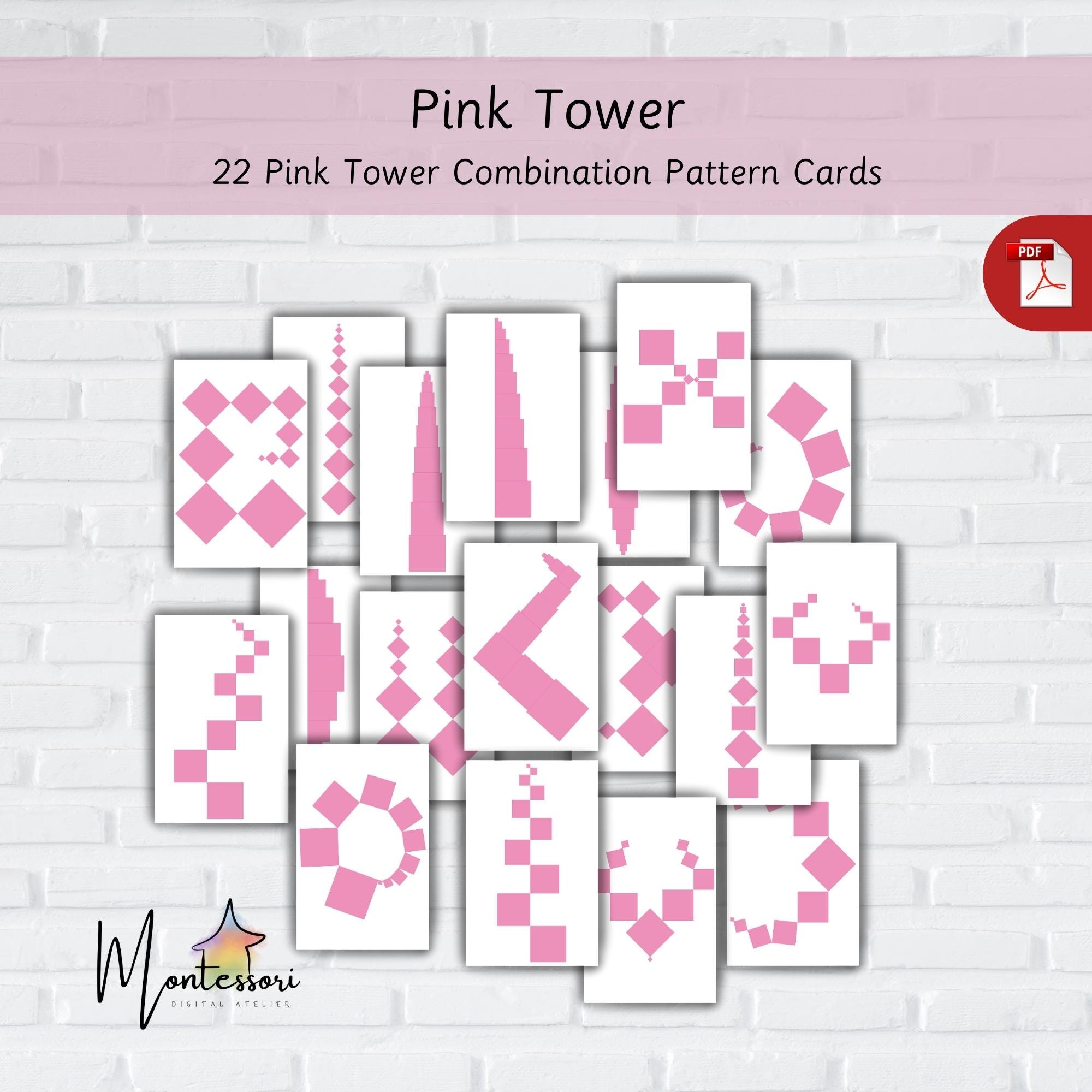 Montessori Pink Tower–printable Montessori Pink Tower–digital PDF ...