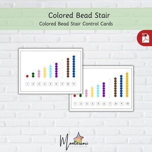 Montessori Colored Bead Stair-printable Colored Bead Stair-short Bead ...