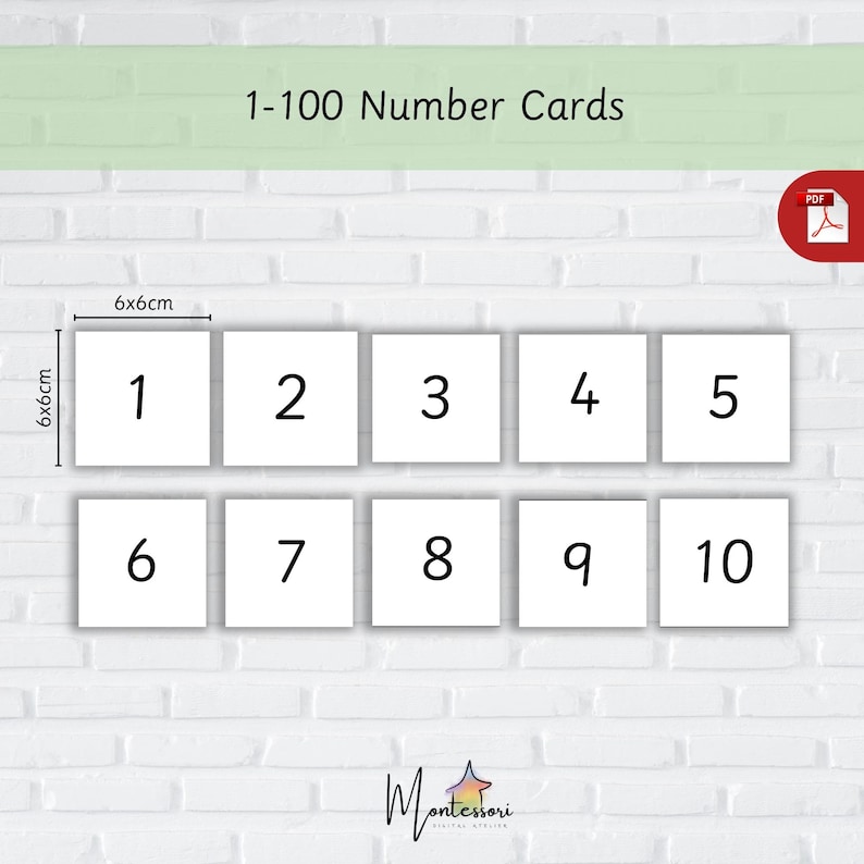 1-100 Number Cards-numbers 1 to 100 Flashcards-counting Cards ...
