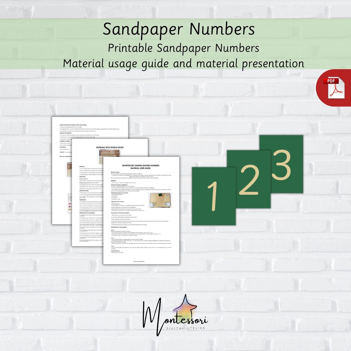 Montessori Sandpaper Numbers-montessori Printable Sandpaper Numbers ...
