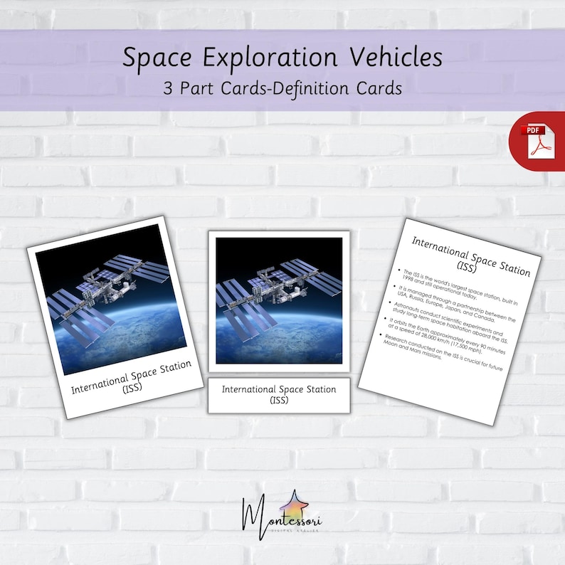 Printable Space Themed Flashcards-montessori Printable Space ...