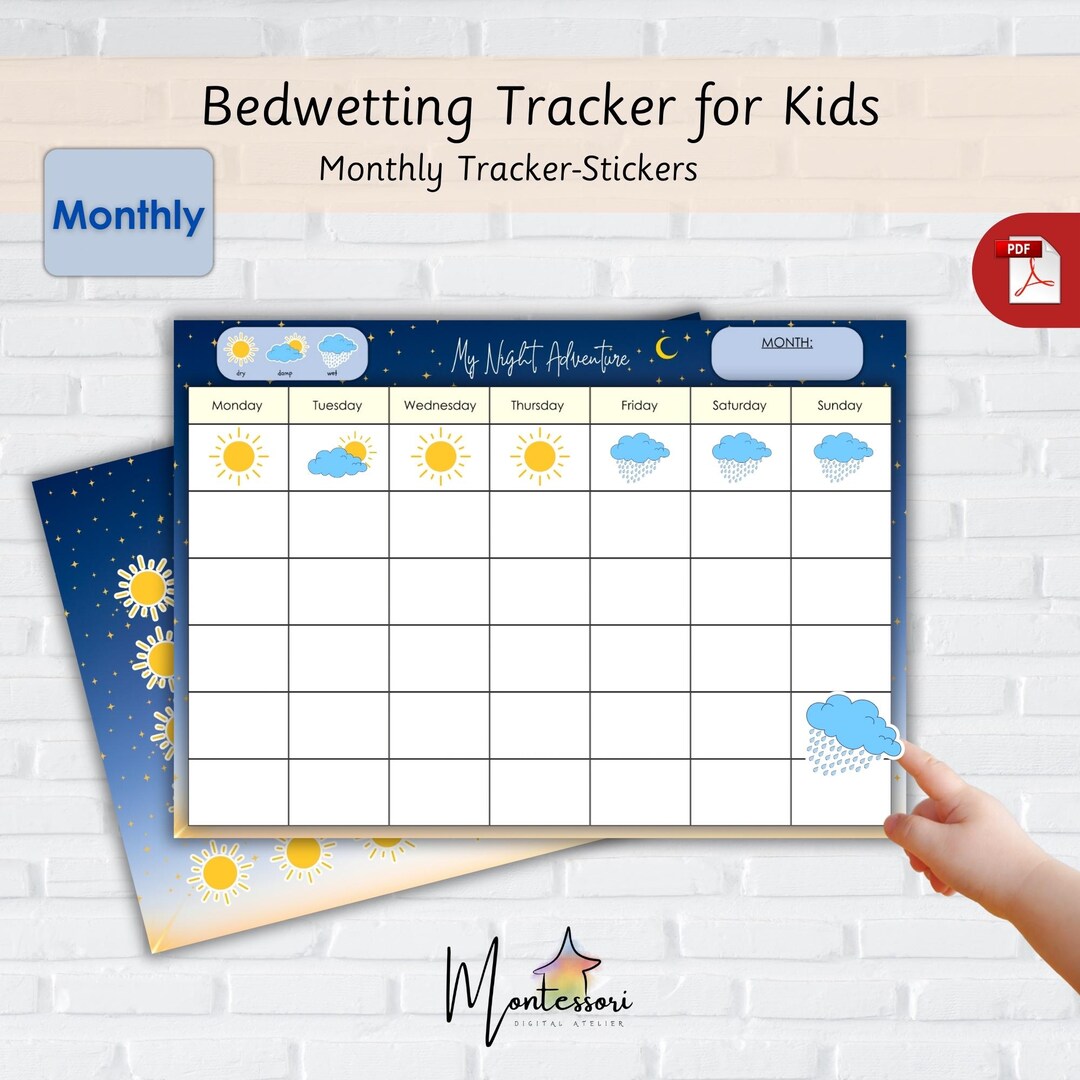 Bedwetting Tracker-bedwetting Chart-printable Dry Night Chart-printable ...