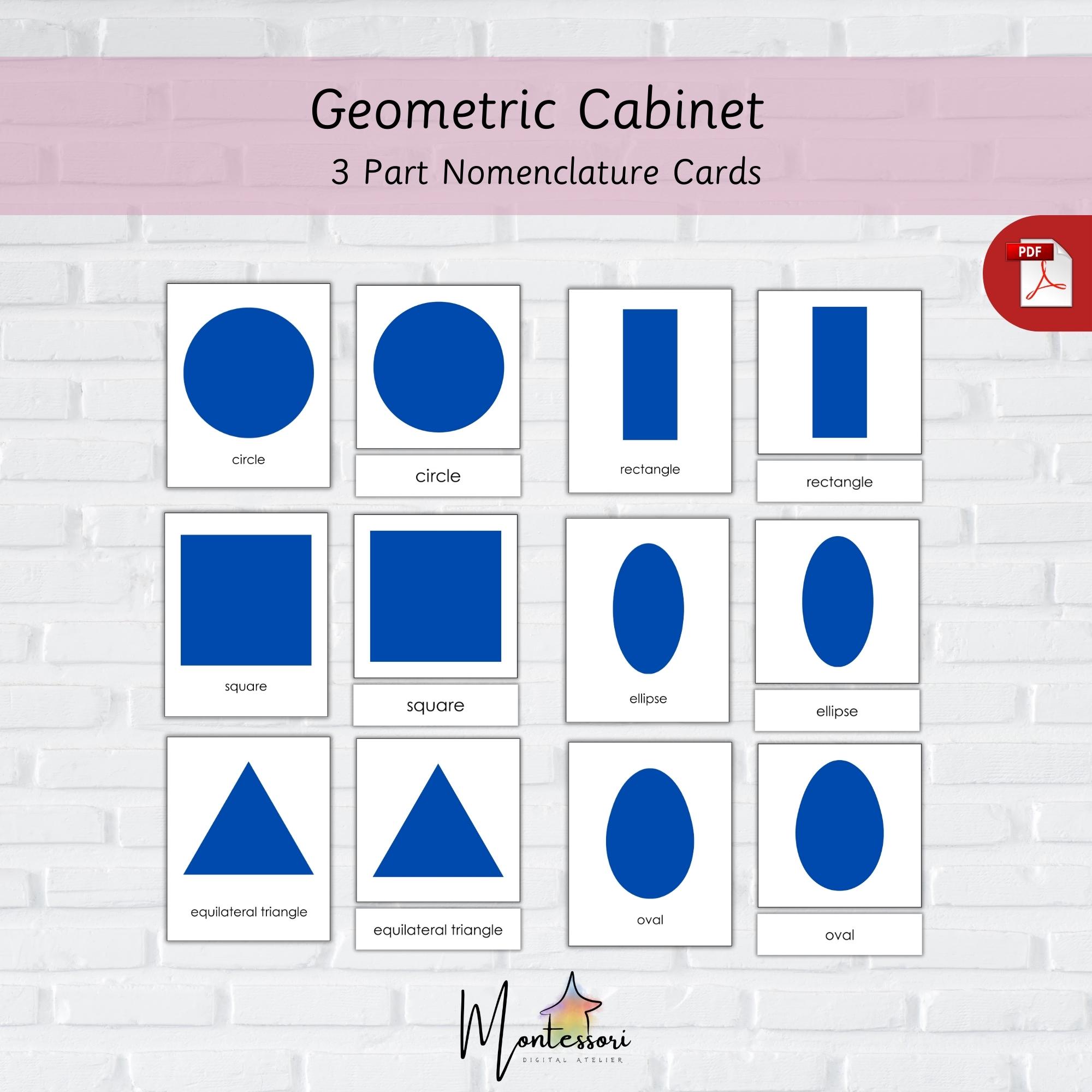 Montessori Geometric Cabinet 3-part Cards-printable Geometric Cabinet ...