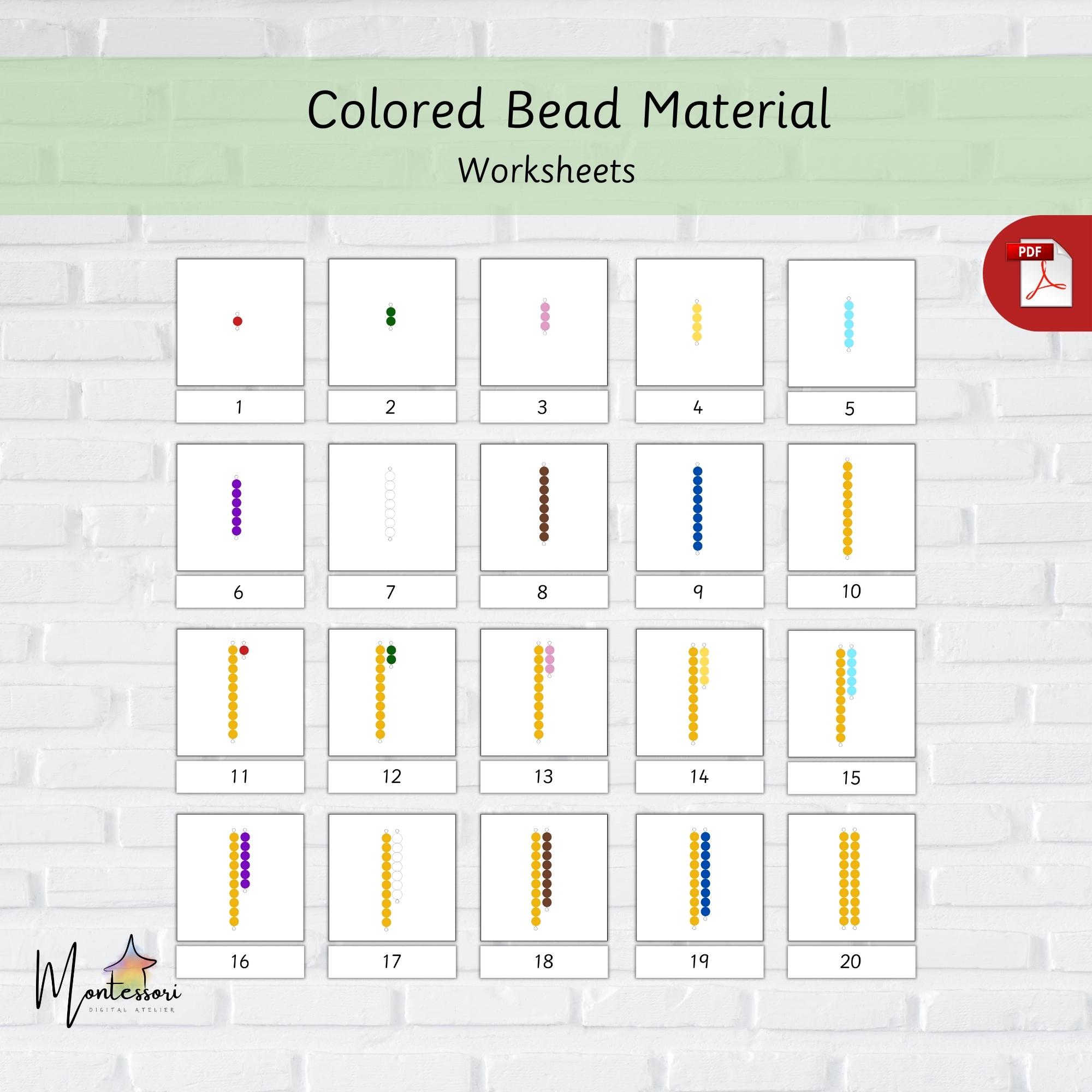 Montessori Colored Bead Material-printable Colored Bead Stair-short ...