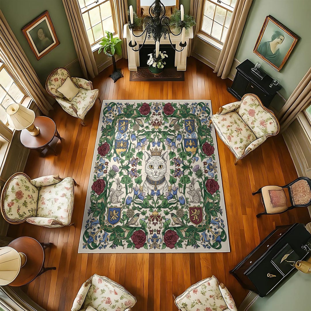 Royal Cat Medieval Rug: Gothic Fantasy Animal Carpet - Etsy