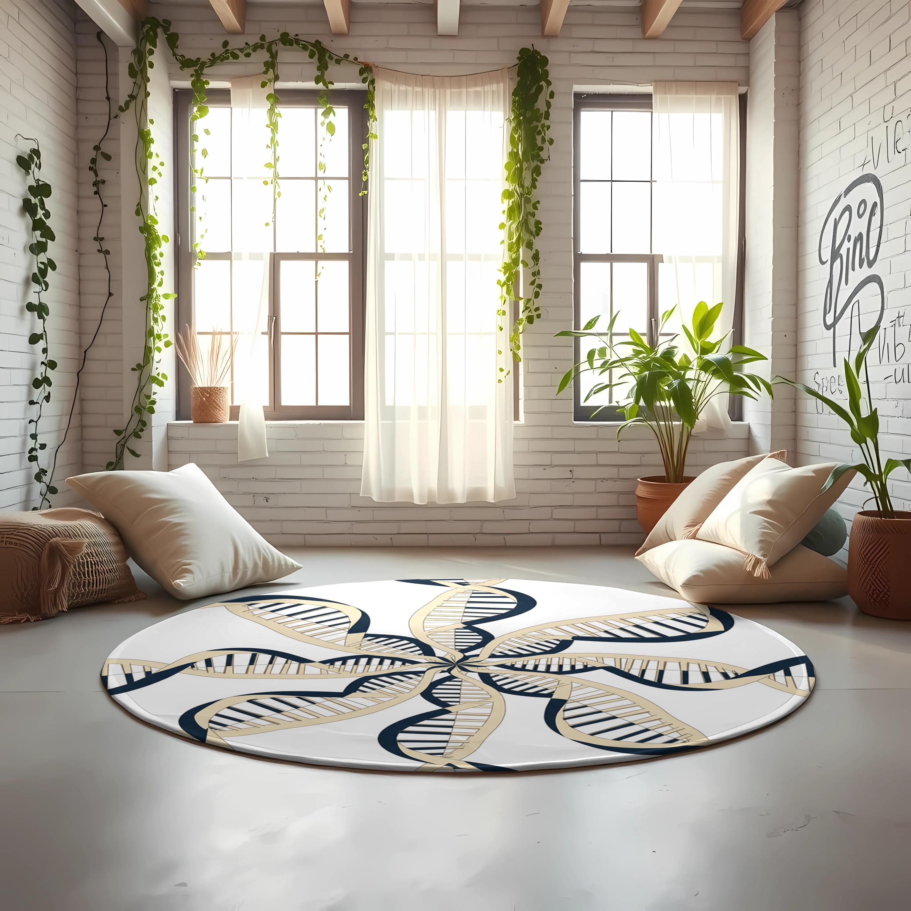 Genetic Bloom Rug – DNA Spiral Helix Round Carpet - Etsy