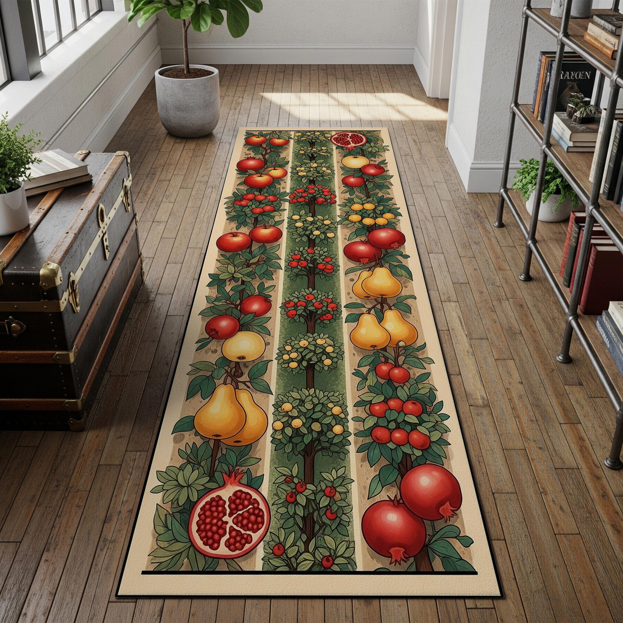 Vintage Fruit Garden Runner Rug: Botanical Kitchen Hallway Decor - Etsy