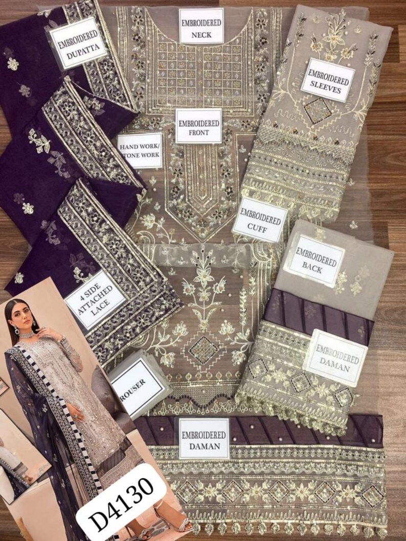 Embroidery Elegent Fancy Party Wear Embroidery Pakistani Shalwar Kameez ...