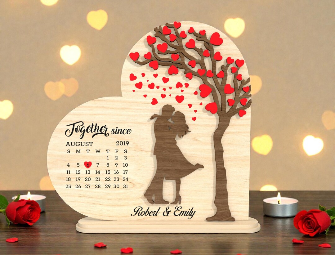 Together Since Calendar Sign SVG, Couple Anniversary Laser Cut File ...