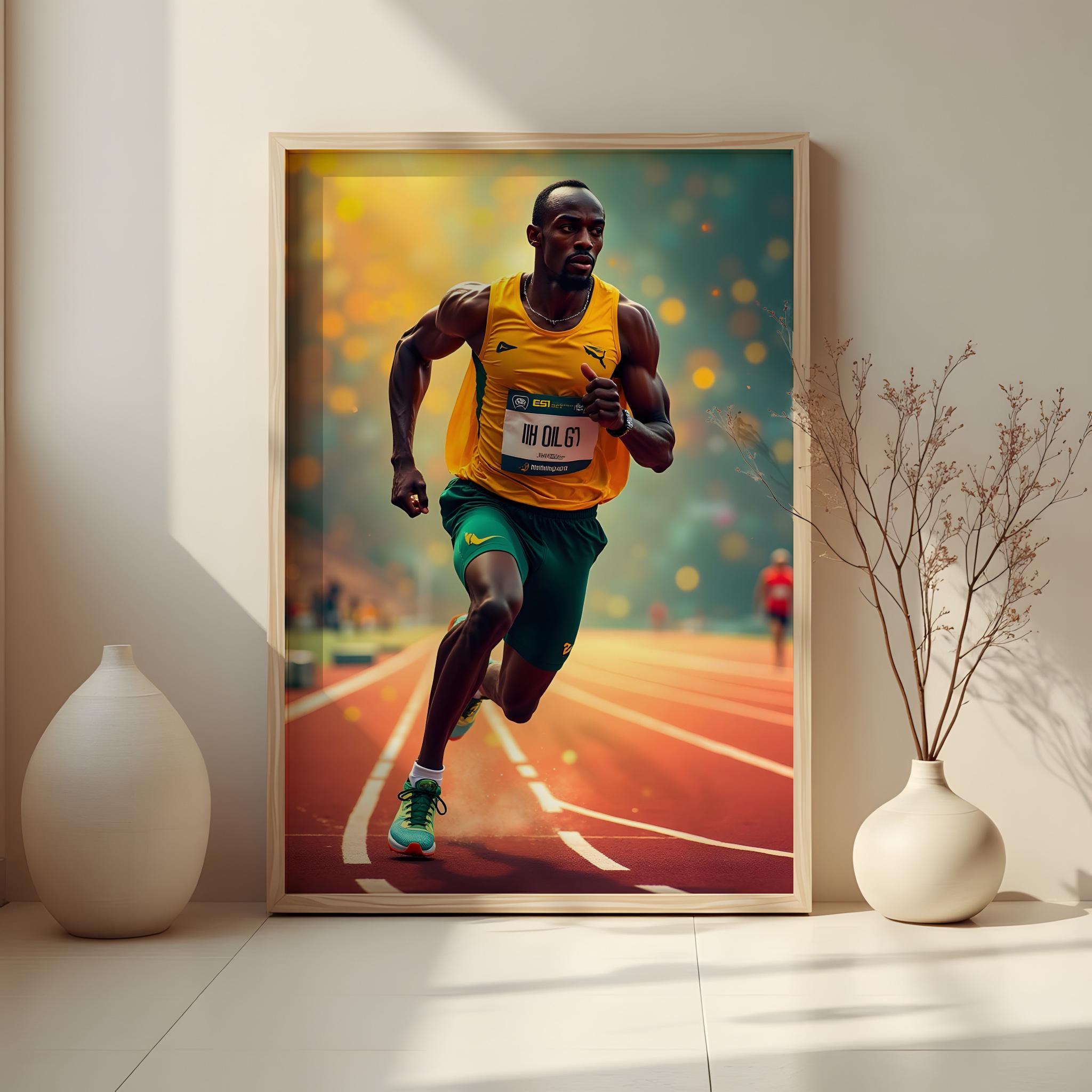 Usain Bolt, Famous Athlete Art, Wall Poster, Wall Frames, Wall Hanging ...