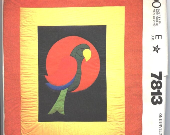 Mccall's 7813 Vintage Parrot Twin Size Quilt Sewing Pattern Dated 1981 ...