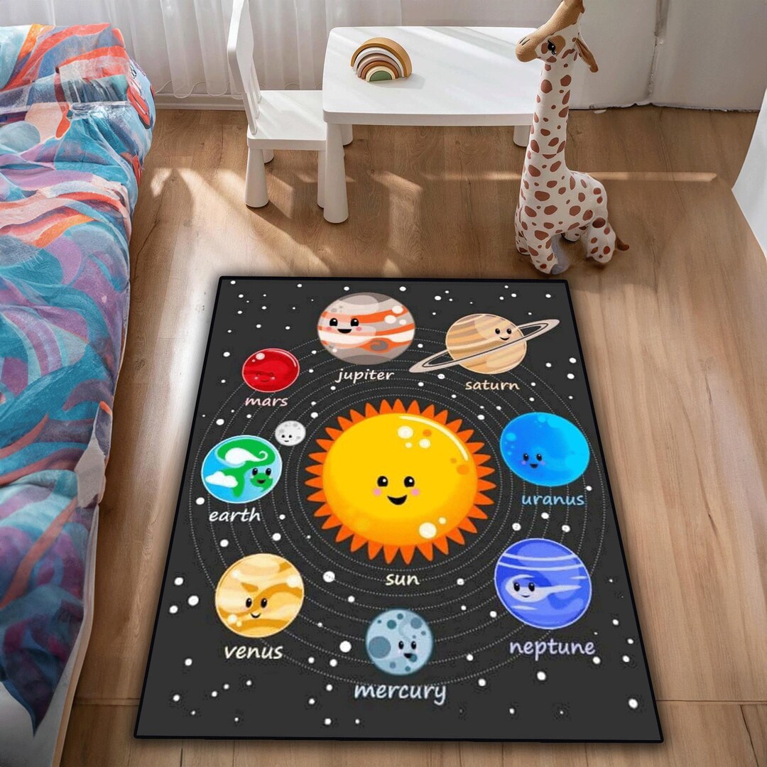 Solar System Rug ,cute Planets Rug ,kids Room Rug ,kids Rug,kids Room ...