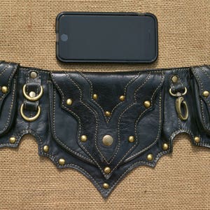 Leather Utility Belt Men Hip Belt Handmade Pocket Belt Goth, Steampunk ...