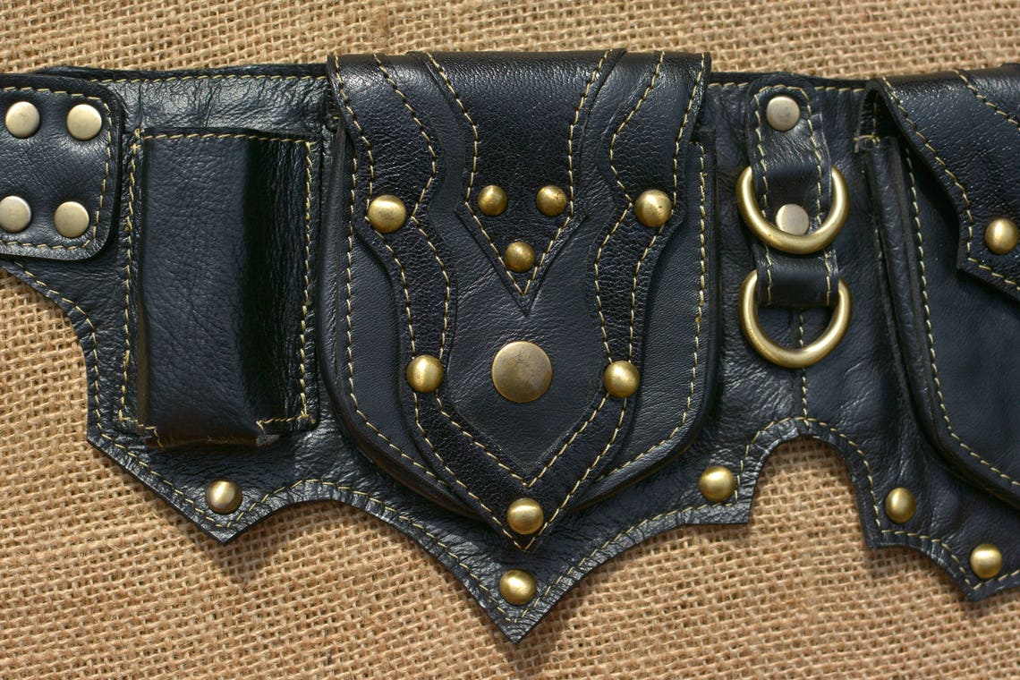 Leather Utility Belt Men Hip Belt Handmade Pocket Belt - Etsy