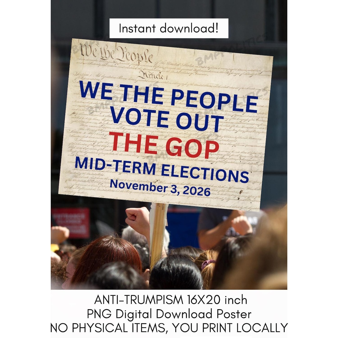 Vote Out GOP Midterms 2026 We the People Protest Poster, Anti-trump ...