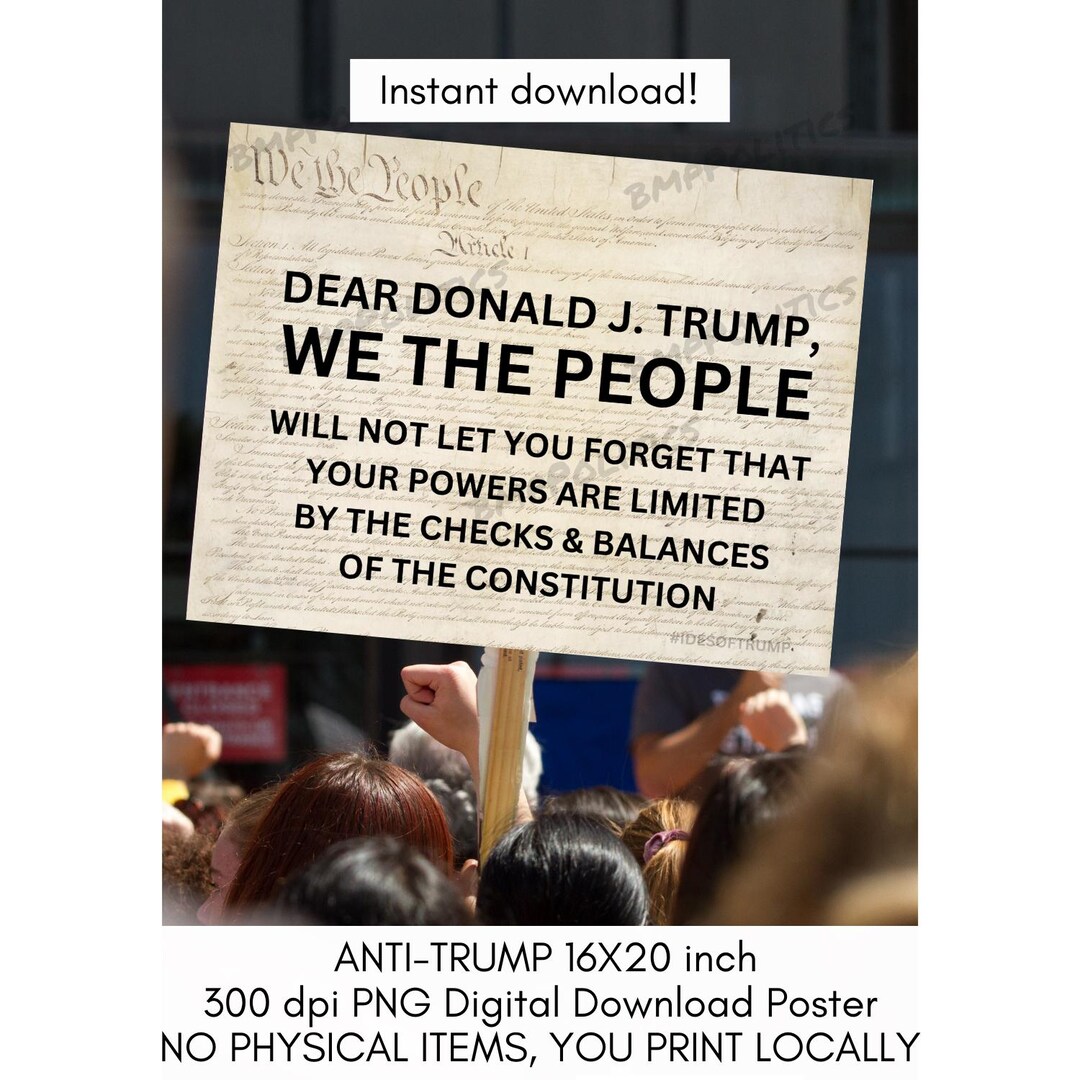 Instant Digital Download Printable Poster Anti-trump We the People ...