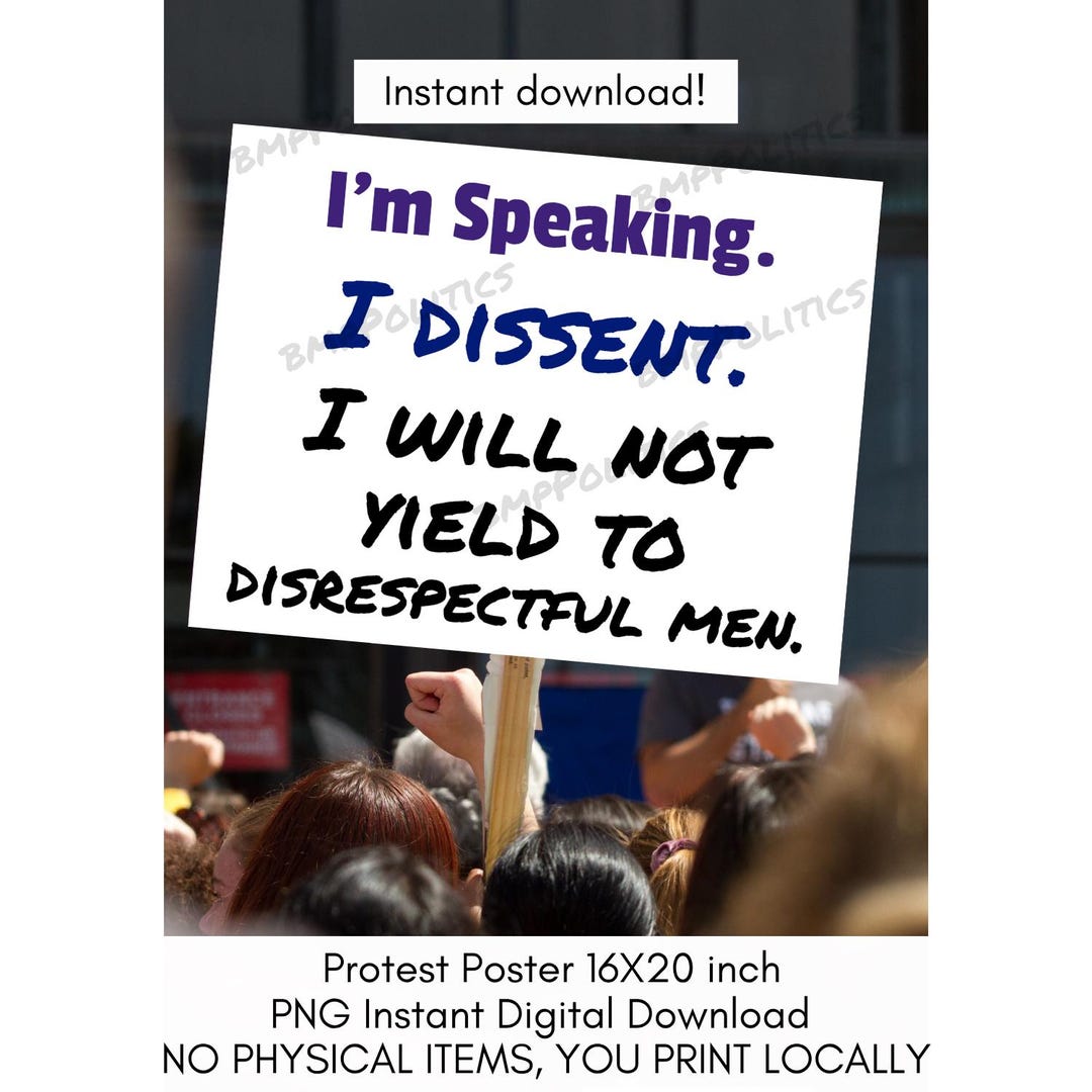 Strong Women Quotes Protest Poster: RBG AOC Kamala (PNG Digital ...