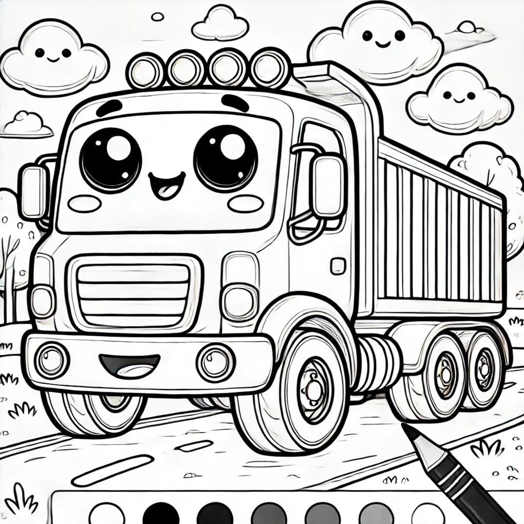 Cute Cars Coloring Book Pages for Kids - Etsy