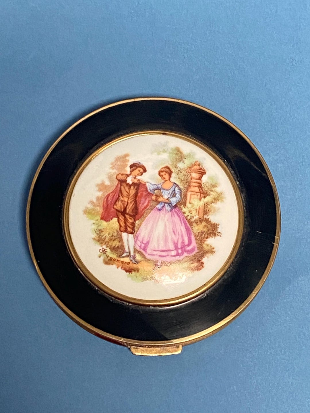 Vintage Powder Box - Limoges Porcelain - Etsy