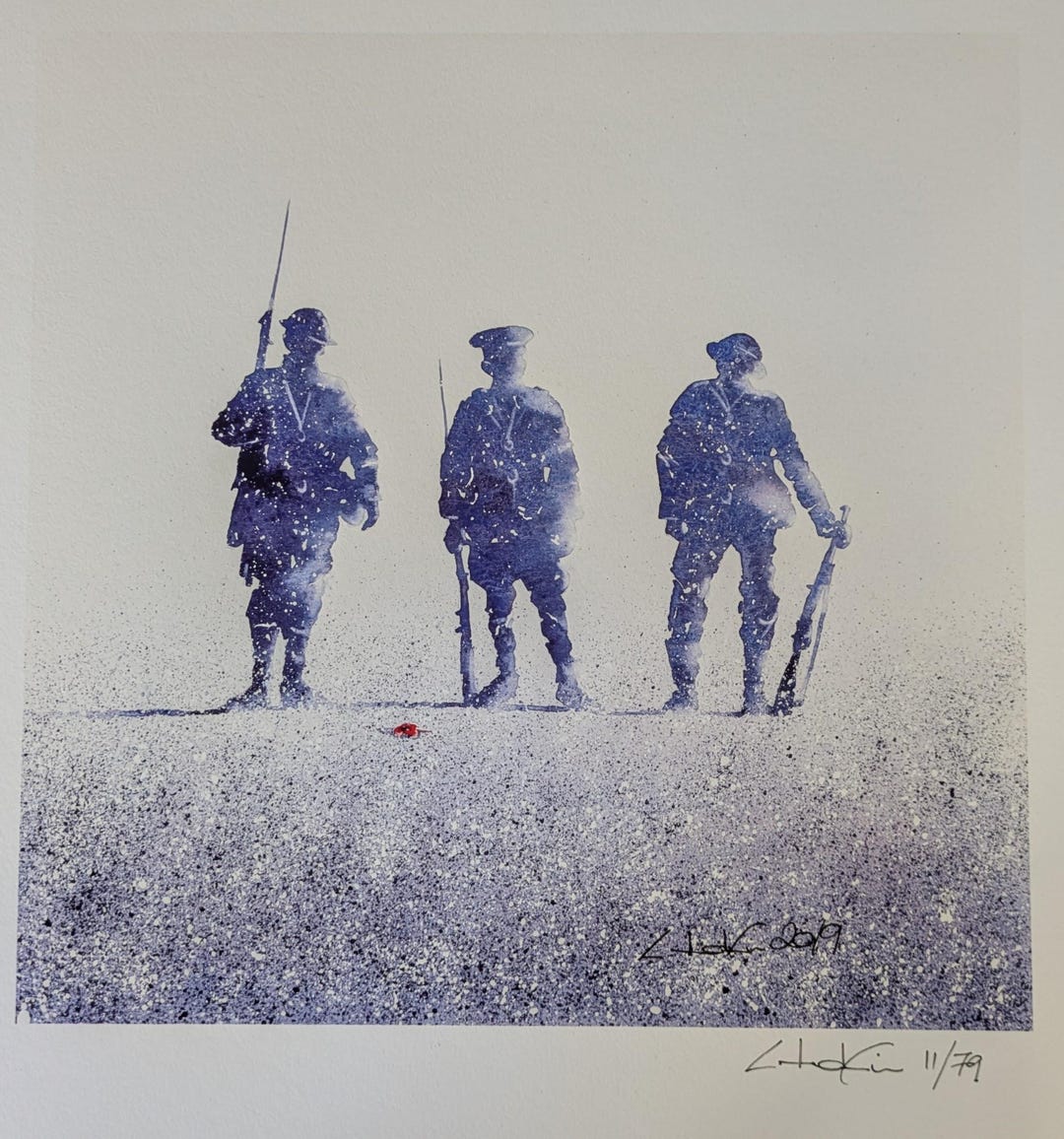 Watercolour Painting for Remembrance Day Titled "less We Forget ...