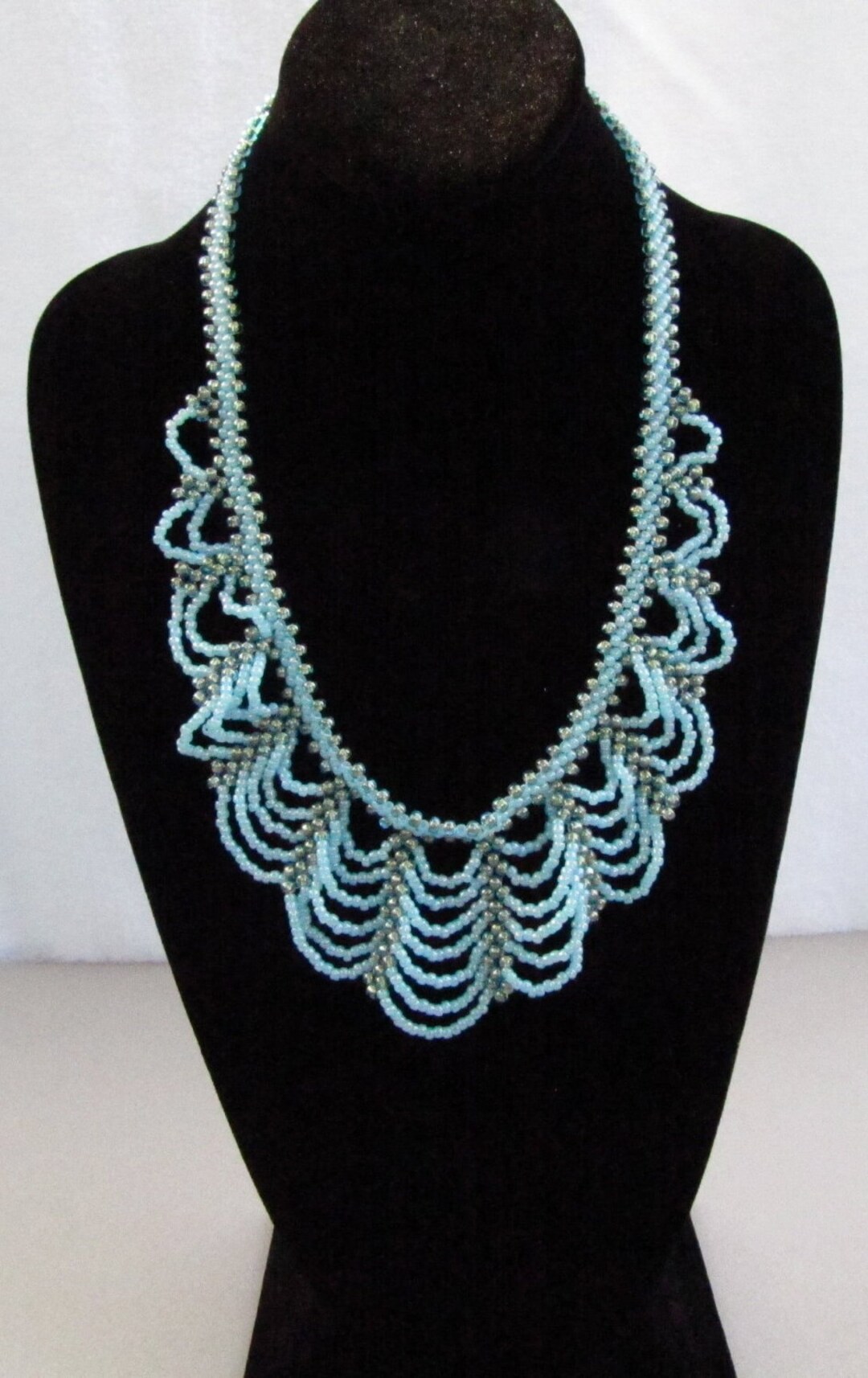Baby Blue and Aqua Swag Necklace - Etsy