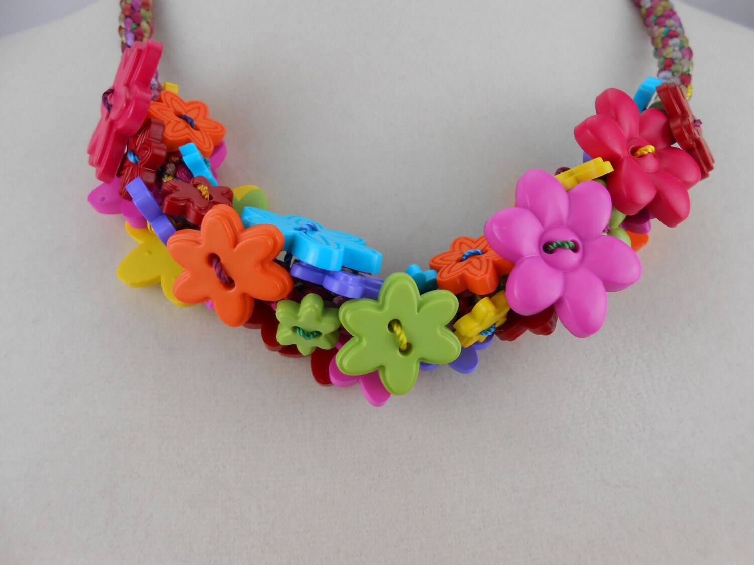 Summer Buttons Kumihimo Necklace - Etsy