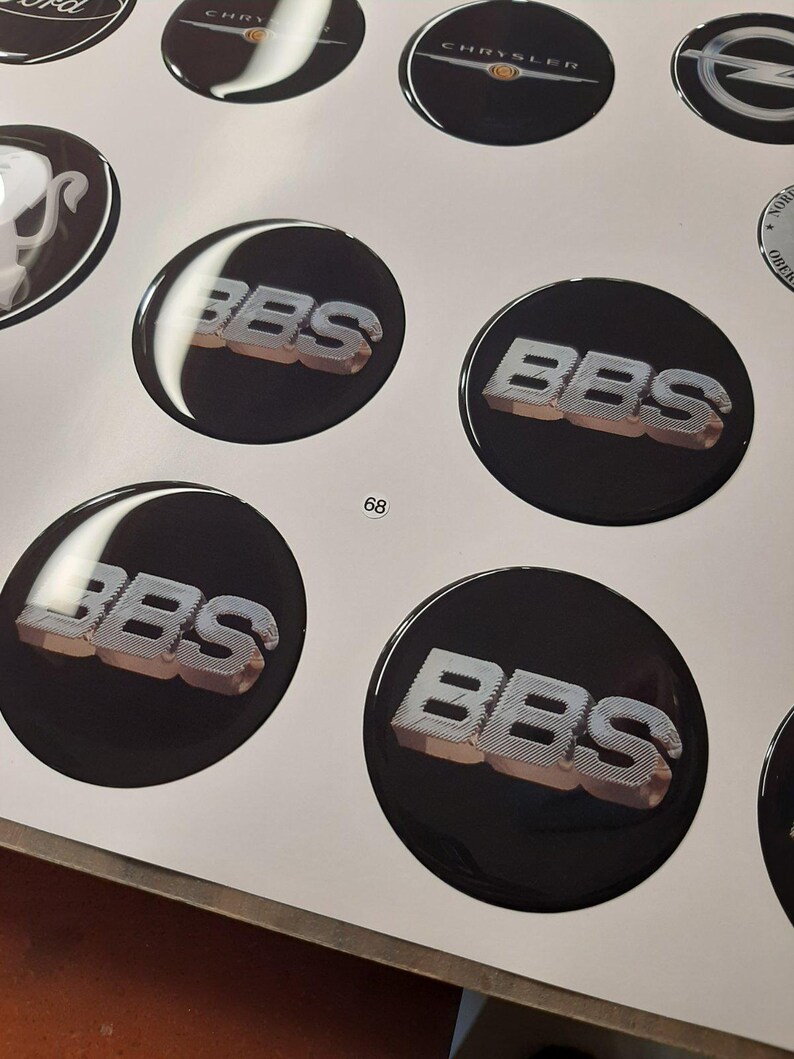 BBS Carbon Wheel Center Domed Decals Hub Set 4 Pcs Caps Emblem Custom ...