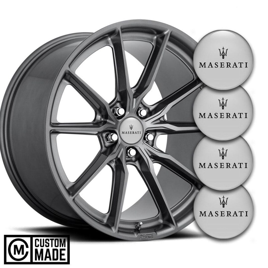 Maserati Center Cap Stickers Domed Decal Hub Badges 3M Wheel Emblem ...
