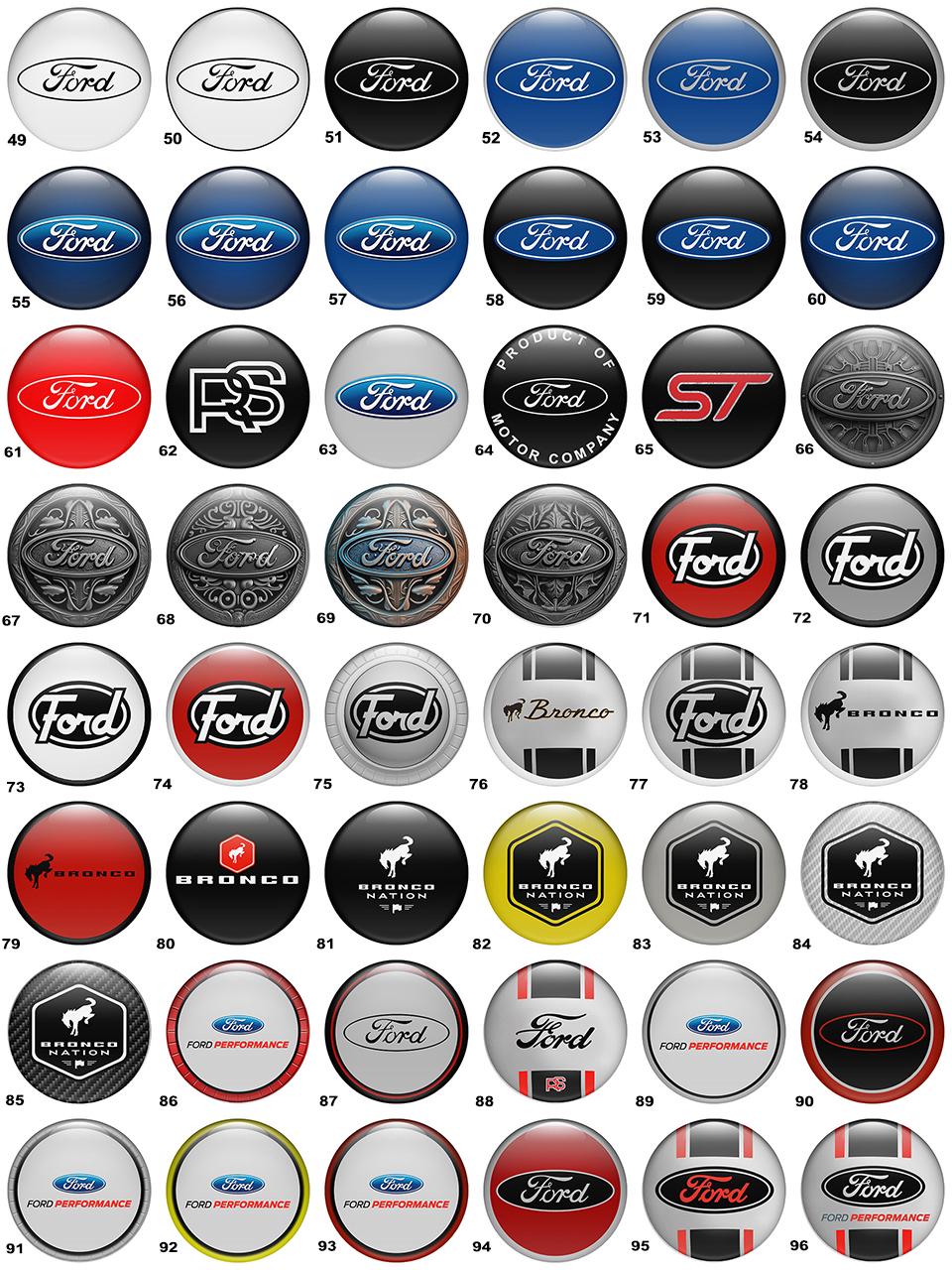 Mustang Logo Luxury Domed Emblem Wheel Center Decals Hub Set 4 Pcs Caps ...