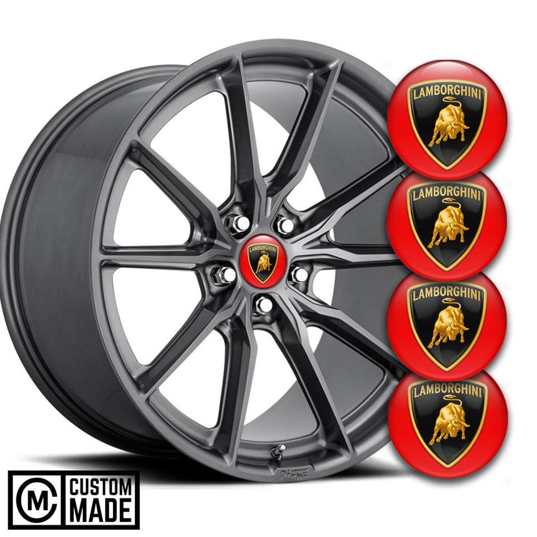 Lamborghini Decals Hub Badges Center Cap Stickers Domed Rim 3M Wheel ...