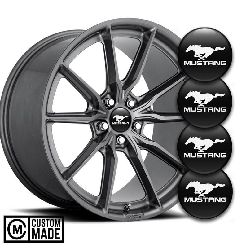 Mustang Logo Luxury Caps Emblem Wheel Center Decals Hub Set 4 Pcs Caps ...