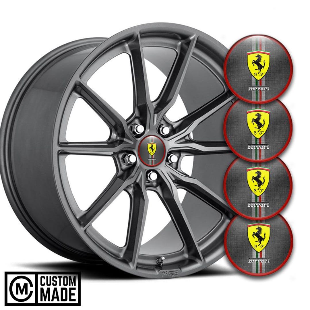 Ferrari Center Stickers Domed Decals Hub Badges 3M Wheel Emblem Logo ...